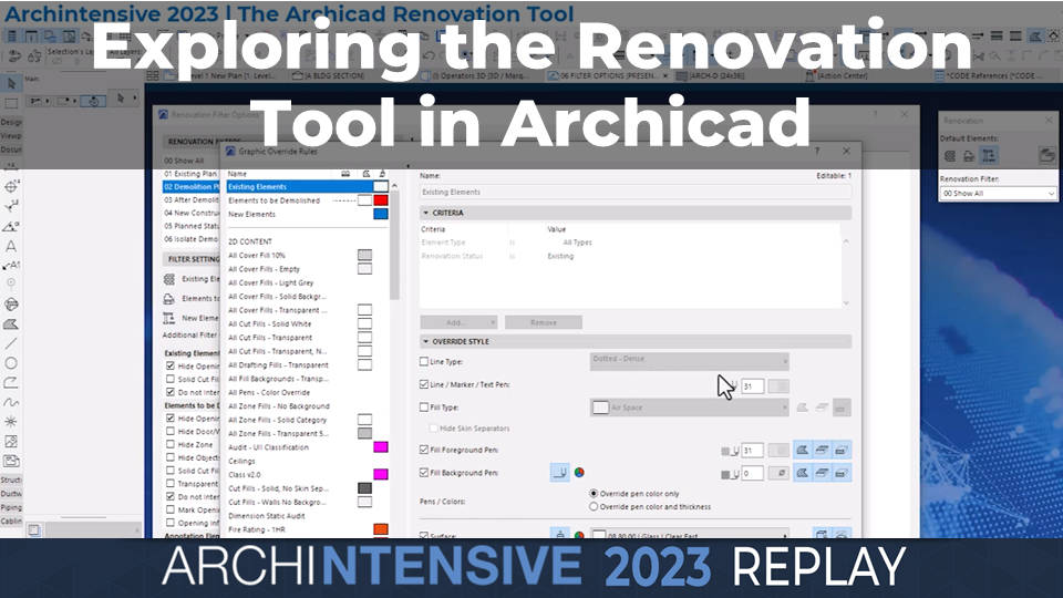 ARCHINTENSIVE 2023 - Exploring the Renovation Tool in Archicad | Skewed